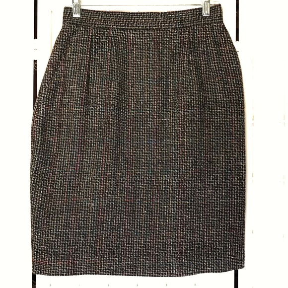 Vintage | Skirts | Vintage Wool Tweed Multi Color Skirt | Poshmark